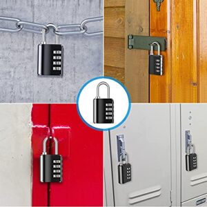 AMIR 2-Pack Combination Lock, 4-Digit Security Padlock with Key, Door Lock for School, Gym or Sports Lockers, Fences, Toolboxes, Boxes, Hitches, Storage