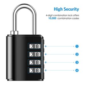 AMIR 2-Pack Combination Lock, 4-Digit Security Padlock with Key, Door Lock for School, Gym or Sports Lockers, Fences, Toolboxes, Boxes, Hitches, Storage