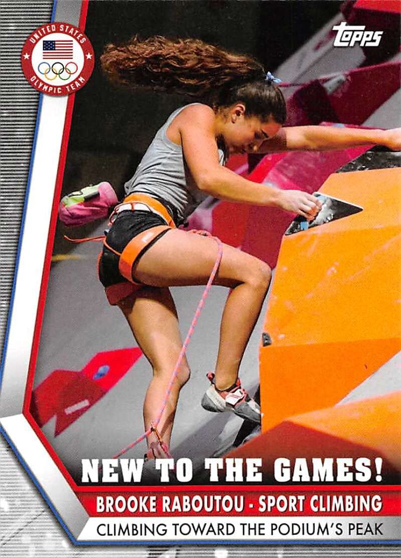 2021 Topps US Olympics and Paralympics Team Hopefuls New to the Games #NG-BR Brooke Raboutou Sport Climbing Official Sports Trading Card in Raw (NM or Better) Condition