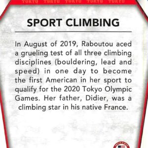 2021 Topps US Olympics and Paralympics Team Hopefuls New to the Games #NG-BR Brooke Raboutou Sport Climbing Official Sports Trading Card in Raw (NM or Better) Condition