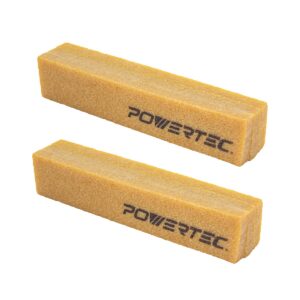 powertec 71002-p2 abrasive cleaning stick for sanding belts & discs | natural rubber eraser - woodworking shop tools for sanding perfection, 2pk