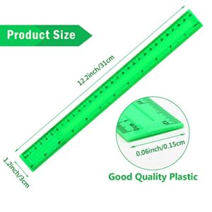 20 Pack Color Ruler 12 Inch, Winspeed Ruler with Inches and Centimeters Foldable Flexible Ruler Plastic Rulers for School（Green, Red, Yellow, Blue）