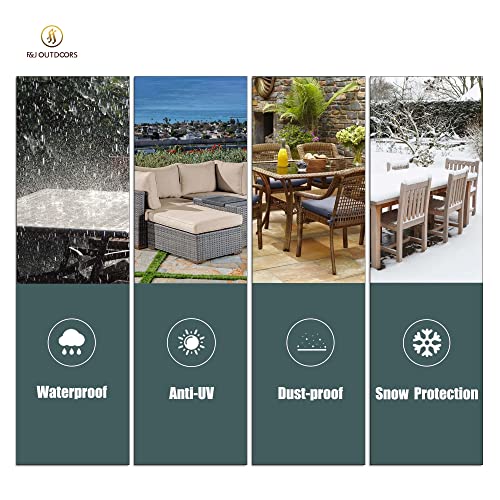 F&J Outdoors 7 Piece Patio Furniture Covers Waterproof 6 Chair Patio Furniture Cover 102x78x27.5 inch Eco-friendly Fabric UV Resistant