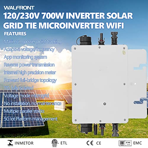 700W Micro Inverter Solar Grid Tie Microinverter IP65 WiFi Control Self Cooling 120/230V Automatic Identification Power Inverters