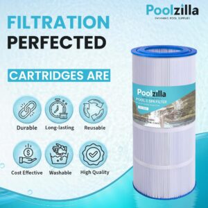 Poolzilla Replacement for Pool Filter Pentair CC100, CCRP100, PAP100, PAP100-4, Unicel C-9410, R173215, Filbur FC-0686, 59054200, 160316, 160354, SP100 Predator 100, 100 sq.ft Filter Cartridge