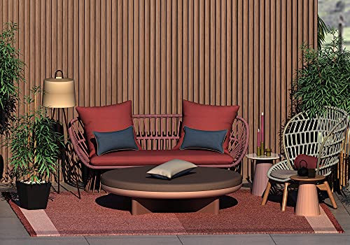 COZPLEN Rectangle Outdoor Lumbar Pillows, 10x18 inches Waterproof Patio Pillows, Decorative Waist Pillows for Outdoor Furnitures, Set of 2, (Brown and Beige)