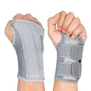 nucamper wrist brace carpal tunnel right left hand for men women pain relief, night wrist sleep supports splints arm stabilizer with compression sleeve adjustable straps,for tendonitis arthritis