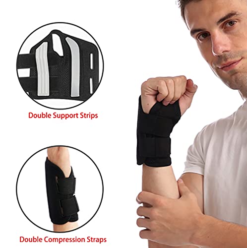 NuCamper Wrist Brace Carpal Tunnel Right Left Hand for Men Women Pain Relief, Night Wrist Sleep Supports Splints Arm Stabilizer with Compression Sleeve Adjustable Straps,for Tendonitis Arthritis