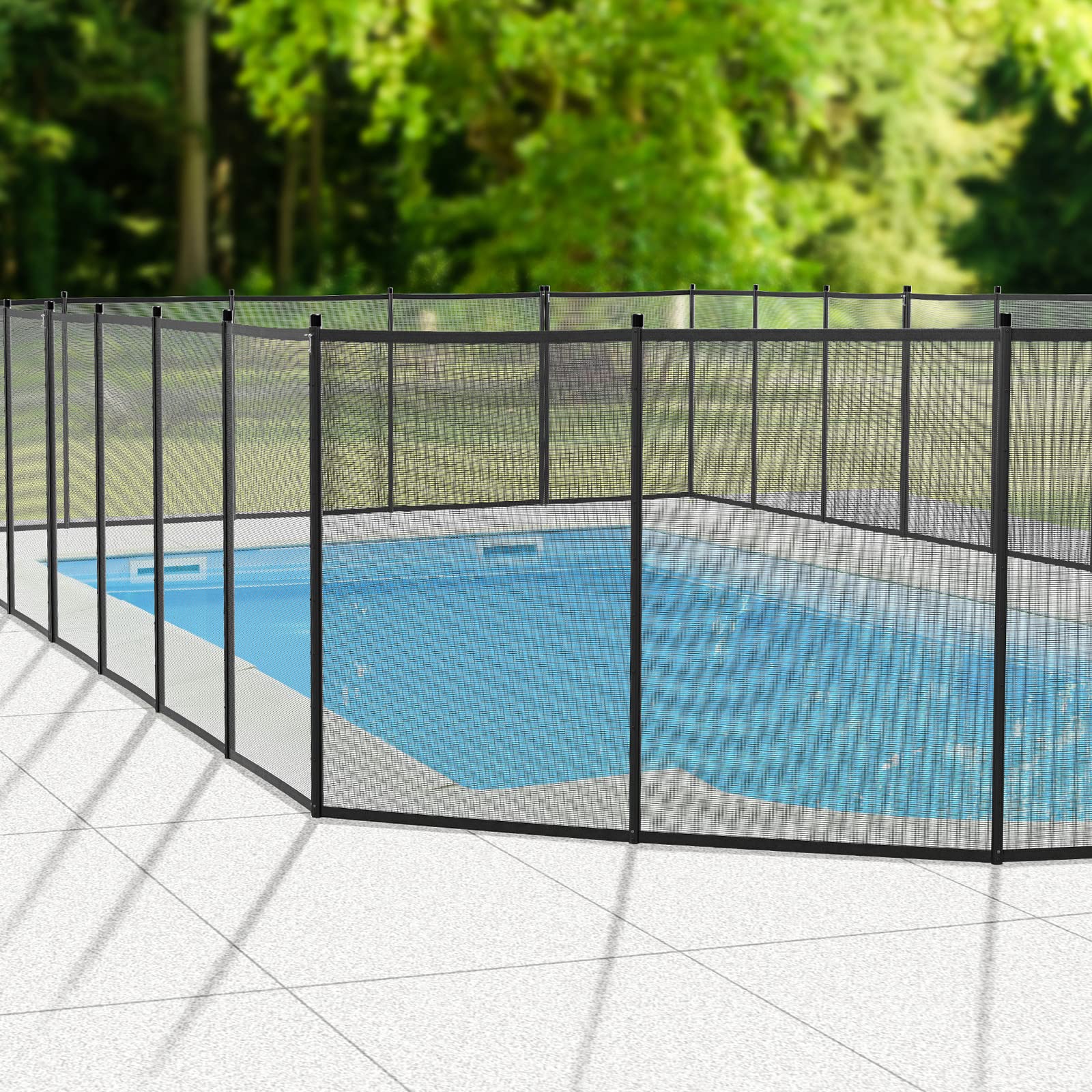 VINGLI Swimming Pool Fence 4Ft x 108Ft, Ground Safety Fencing, Black