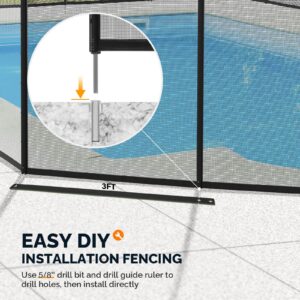 VINGLI Swimming Pool Fence 4Ft x 108Ft, Ground Safety Fencing, Black