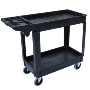 southwire 65240340 small 2 shelf utility/service cart, lipped shelves, 500 lbs capacity for warehouse/garage/cleaning/manufacturing