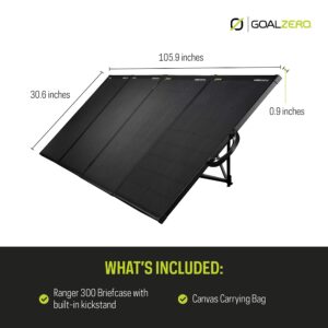 Goal Zero Ranger 300 Briefcase Solar Panels, Portable 300-Watt Solar Panels, Flexible Solar Panels for Outdoor Charging Station