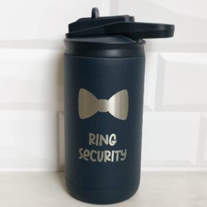 Legacy and Light Ring Security Water Bottle, Cup for Ring Bearer Proposal, Will you be my ring bearer Tumbler, Thank You Wedding Day Favor, Toddler or Little Boy Gift Ideas from Bride and Groom