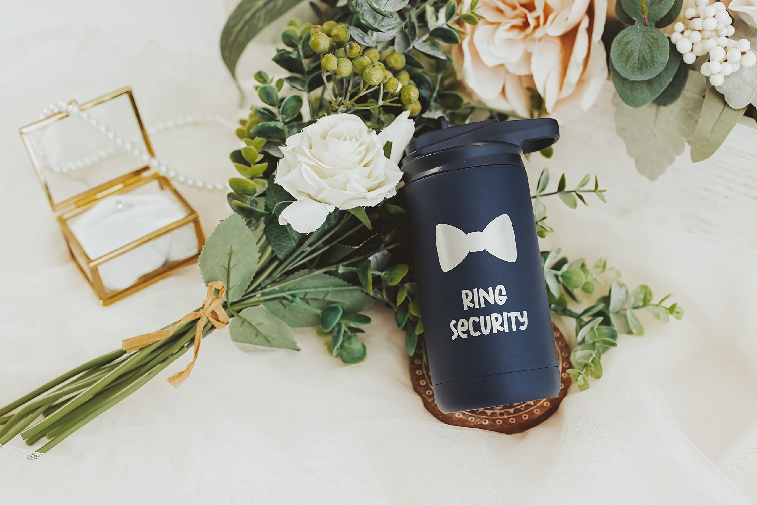 Legacy and Light Ring Security Water Bottle, Cup for Ring Bearer Proposal, Will you be my ring bearer Tumbler, Thank You Wedding Day Favor, Toddler or Little Boy Gift Ideas from Bride and Groom