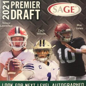 2021 SAGE Hit Premier Draft High Series Football BLASTER box (63 cards/bx incl. THREE Autograph cards)