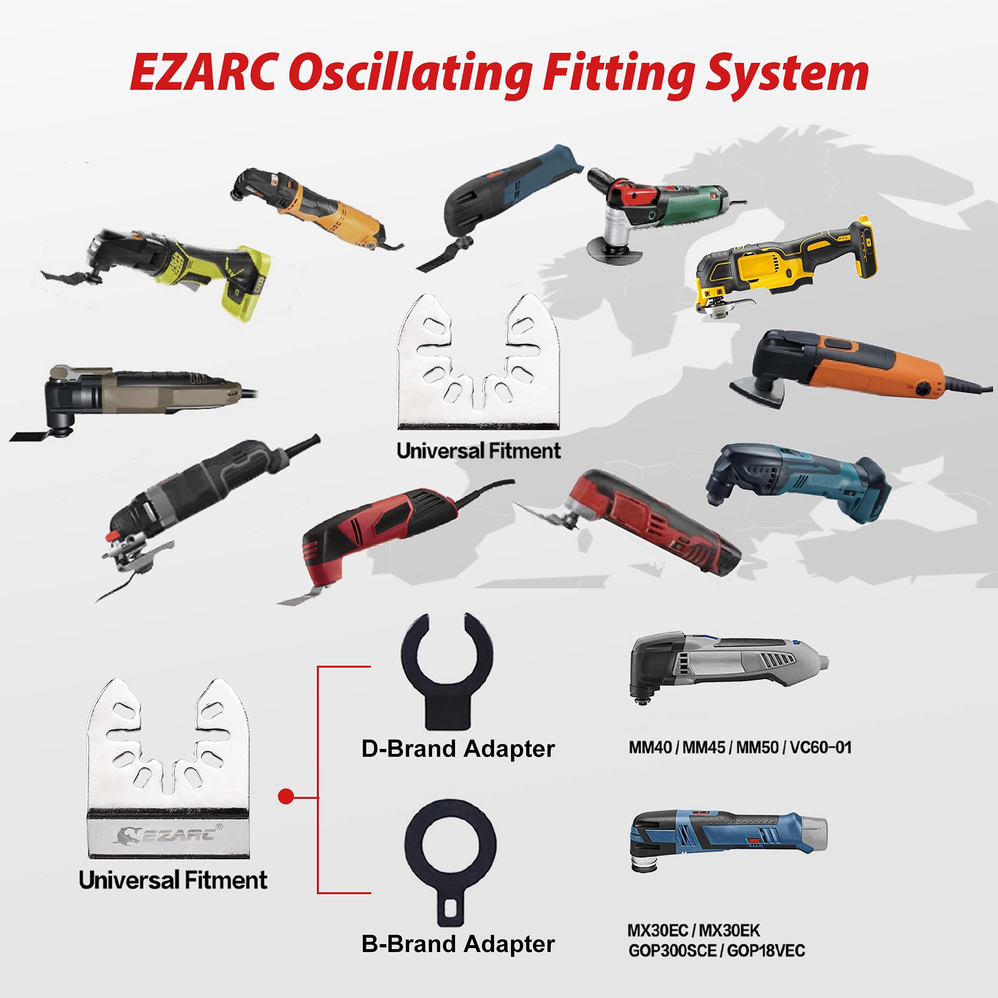 EZARC Diamond Oscillating Blade, Flush Cutting Oscillating Multi Tool Saw Blades for Grout Removal, Cleaning Mortar DO34F, 3-Pack