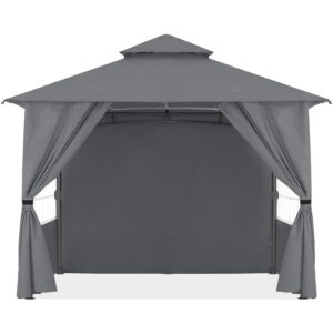 10’x10’ Outdoor Gazebo for Patio with Church Window SideWalls by ABCCANOPY