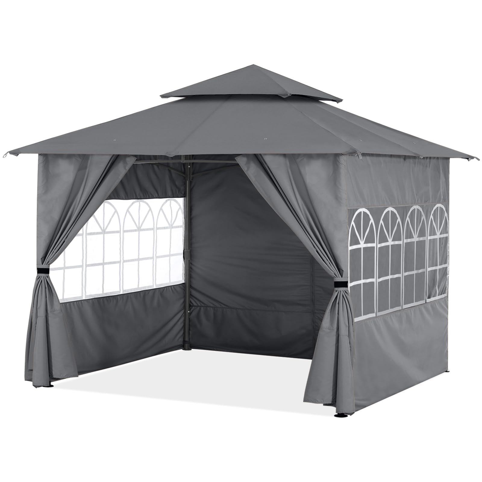 10’x10’ Outdoor Gazebo for Patio with Church Window SideWalls by ABCCANOPY