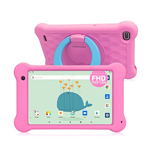 ANXONIT Kids Tablet, 7 inch WiFi Android 11 Tablet for Kid, Full HD 1920x1200 IPS Screen, 2GB RAM 32GB ROM,Kidoz Game Education Apps (Pink)