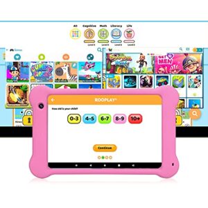 ANXONIT Kids Tablet, 7 inch WiFi Android 11 Tablet for Kid, Full HD 1920x1200 IPS Screen, 2GB RAM 32GB ROM,Kidoz Game Education Apps (Pink)