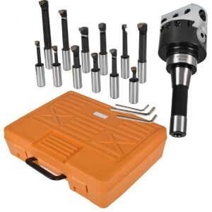 wflnhb 12pcs set 3 boring head r8 shank 3/4 carbide boring bar set for bridgeport milling