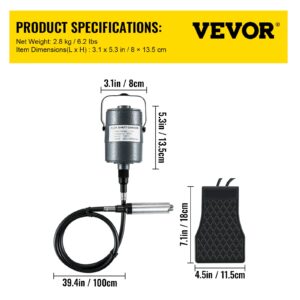 VEVOR Flex Shaft Grinder 380W Rotary Tool 500-23000RPM Rotary Carver with 1/4" 3-Jaw Chuck & Stepless Speed Foot Pedal Hanging Grinding Machine 131PCS Accessories for Jewelry Polishing Grinding DIY