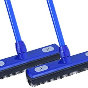 Superio 2 Pack Heavy-Duty Rubber Push Broom with Built-in Squeegee, 50 in. Long.