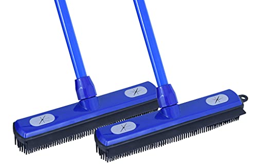 Superio 2 Pack Heavy-Duty Rubber Push Broom with Built-in Squeegee, 50 in. Long.