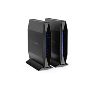 linksys wifi 6 router, dual-band, 3,000 sq. ft coverage, 40+ devices, speeds up to (ax1800) 1.8gbps - e7352-2pk w/extended 18 month warranty