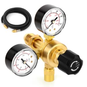 meanlin measure argon co2 regulators gauges gas welding regulator cga580 fitting with miller lincoln mig tig weld with 60 inch hose 0-4500psi / 0-10bar