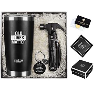 birthday gifts for men-boyfriend valentines day gifts for him retirement gifts for men dad grandpa old lives still matter unique presents ideas tumbler hammer multitool