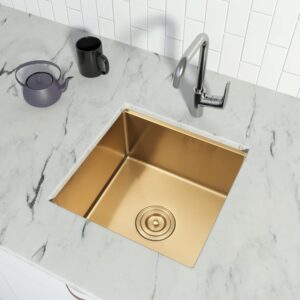 Zeesink Undermount Bar Sink 17 inch,Wet Bar Sink,RV Sink,Gold Bar Sink,Small Bar Sink with Workstation and Accessories