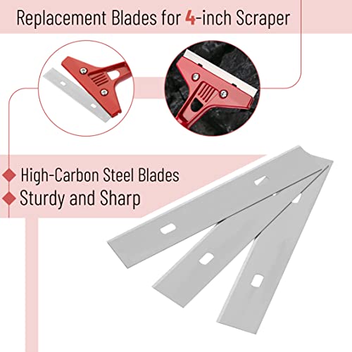 Bates- Replacement Scraper Blades, 4 Inch, 30 Pcs, Scraper Blades, Floor Scrapper Blade, Replacement Razor Blades, Carbon Steel Razor Blades, Paint Scraper Blades, 4 Inch Scraper Blades