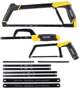 dowell hacksaw frame set heavy duty handsaw 12-inch 10-inch 6-inch mini hacksaw hand saw 8 extra blades multi-function for metal wood pvc pipes