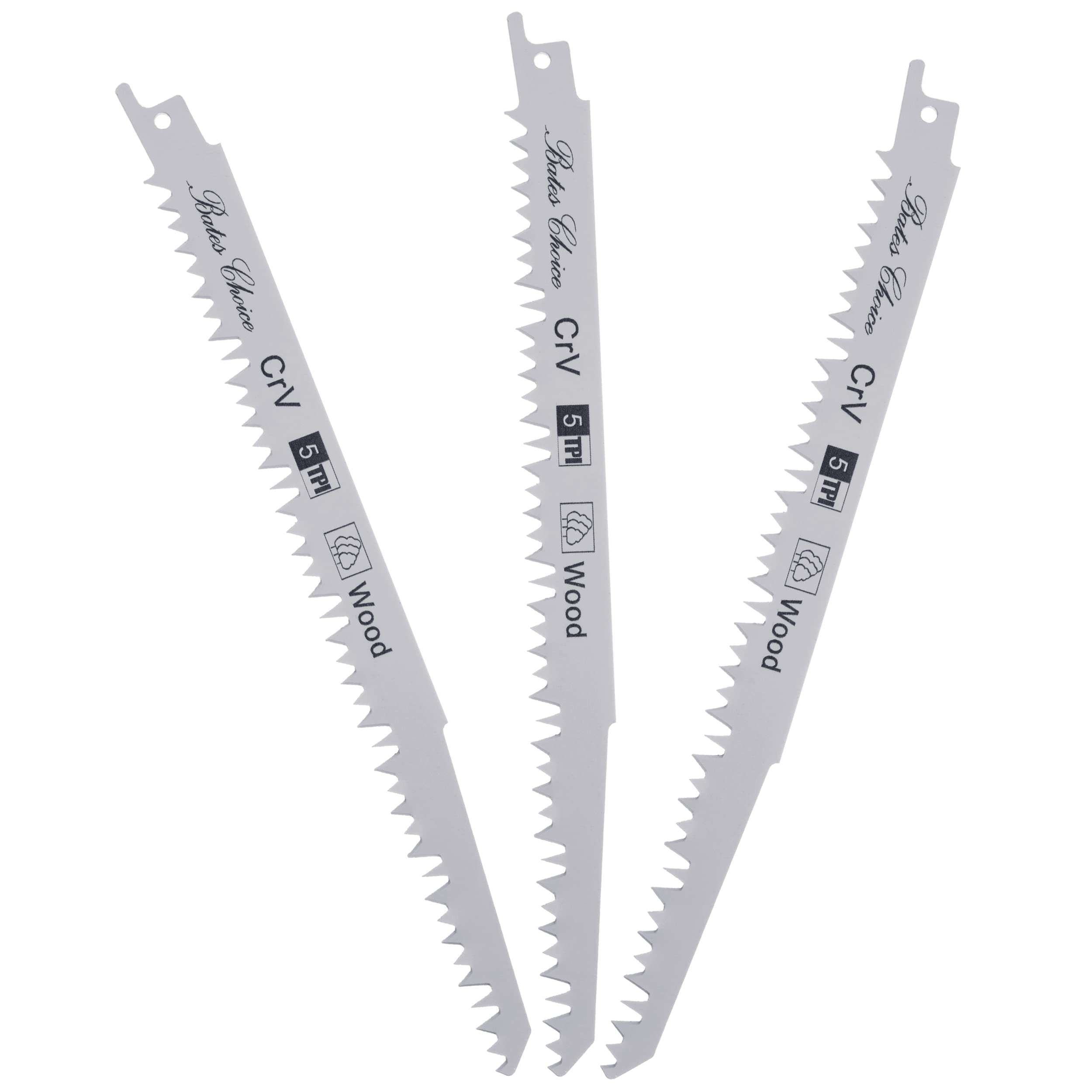 Bates- Wood Pruning Reciprocating Saw Blades, 9 Inch, 3 Pack, Sawzall Blades, Reciprocating Saw Blades, Sawzall Pruning Blades, Pruning Blade for Reciprocating Saw, Wood Saw Blades