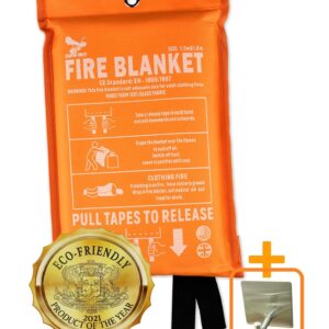 Supa Ant Emergency Fire Blanket for Home and Kitchen - 1 Pack 1500F High Visibility (Glow in The Dark) Smother Kitchen Fire Blanket - CE Certified Hero Fire Blankets Emergency for Home (40in)