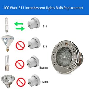 T4 E11 LED Spa Lights Bulb RGB Multi Color Changing Replacement Bulb for Pentair Inground Spa Lighting Fixture 120Volt 15 Watt