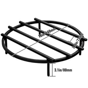 VEVOR Fire Pit Grate, Heavy Duty Iron Round Firewood Grate, Round Wood Fire Pit Grate 18", Firepit Grate with Black Paint, Fire Grate with 4 Removable Square Legs for Burning Fireplace and Firepits