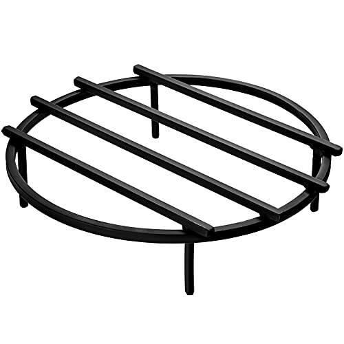 VEVOR Fire Pit Grate, Heavy Duty Iron Round Firewood Grate, Round Wood Fire Pit Grate 18", Firepit Grate with Black Paint, Fire Grate with 4 Removable Square Legs for Burning Fireplace and Firepits