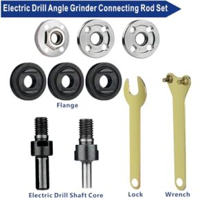 Motcoda Electric Drill Grinder Wheel Disc Adapter 6mm & 10mm 10mm & 10mm Adjustable Rotary Driver Cutter Shaft Accessories 2 Spanner 2 Shaft 6 Nut 1Ring Kit Combo For Metal Deburring 11 Pice Set