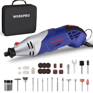 workpro rotary tool kit, 6 variable speed, ideal for crafting and diy projects – cutting, sanding, grinding, polishing, drilling, engraving