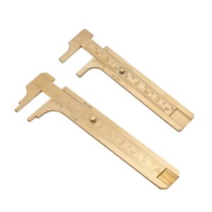 Vernier Caliper - Digital Caliper Precise, 1Pc Brass Sliding Gauge Vernier Caliper Ruler Measuring Tool Double Scales Mm/Inch(100mm)