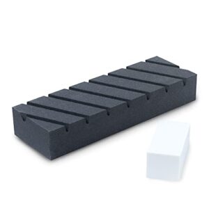 WEIMY Flattening Stone Set, Two Sharpening Stones Flattener, Grit 180 Black & 320 White Whetstone - Fixer with Grooves for Repair any wet stone