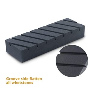 WEIMY Flattening Stone Set, Two Sharpening Stones Flattener, Grit 180 Black & 320 White Whetstone - Fixer with Grooves for Repair any wet stone