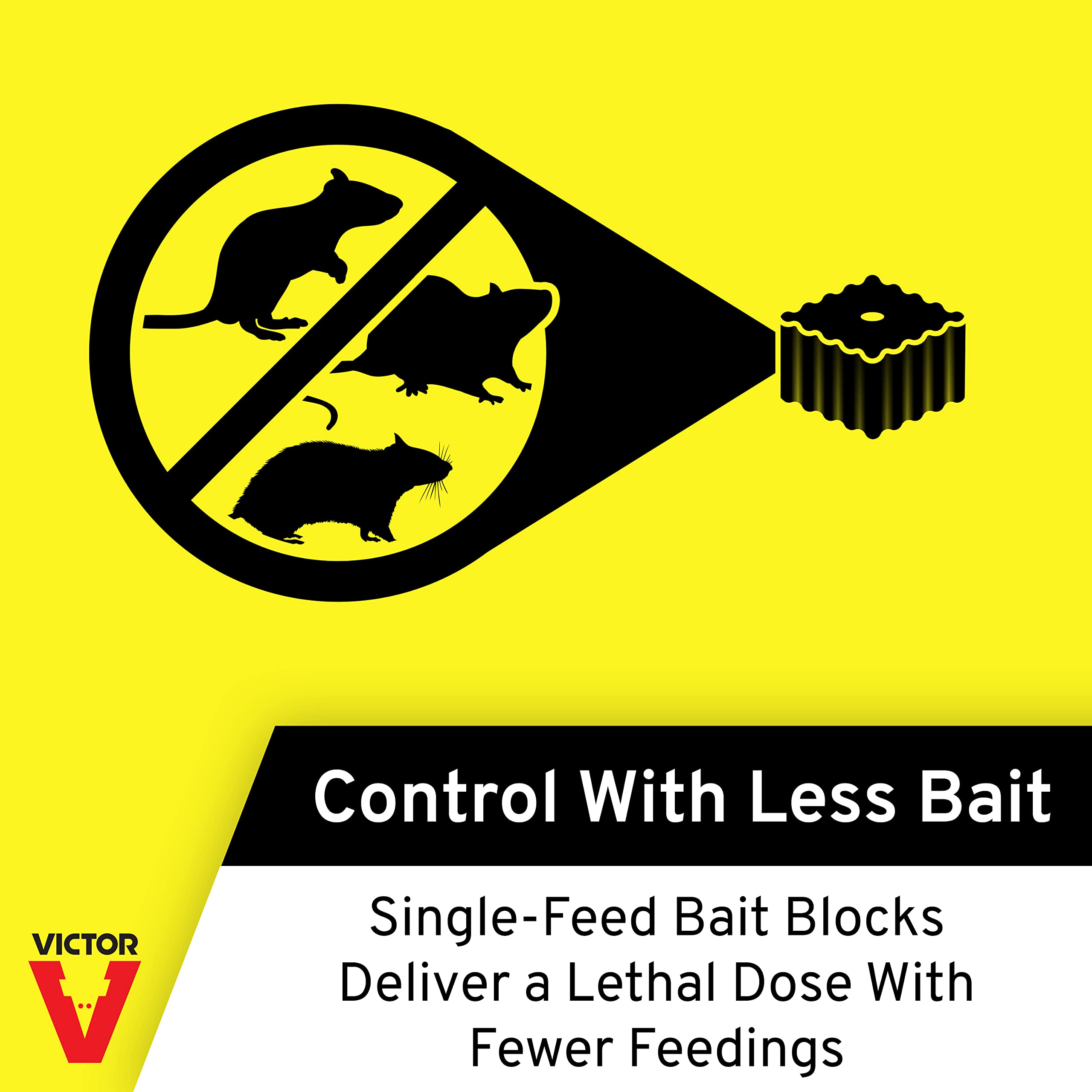 Victor M909 Fast-Kill Mouse & Rat Poison Rodenticide Bait Blocks Killer - Kills Roof Rats, Anticoagulant Resistant Norway Rats, and House Mice - 9 lb