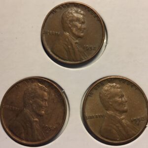 1952 P D S Lincoln Wheat Penny Cent PDS set Penny Seller Very Fine