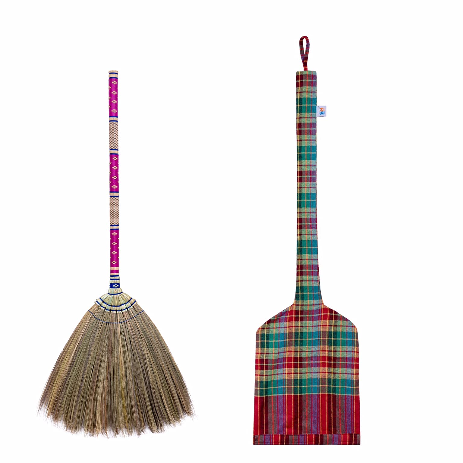 SN SKENNOVA - Asian Handmade Brooms, Sustainable Cleaning Solution (Thai Pink Pastel)