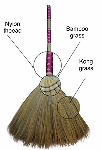 SN SKENNOVA - Asian Handmade Brooms, Sustainable Cleaning Solution (Thai Pink Pastel)