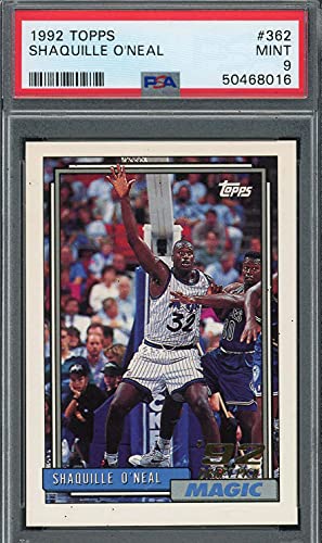 Shaquille O'Neal 1992 Topps Basketball Rookie Card #362 Graded PSA 9