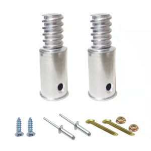 momo_moom threaded tip replacement - ultra threaded tip repair kit - metal threaded handle tips for 3/4" (0.8") wood or metal poles-2 pc-aluminum